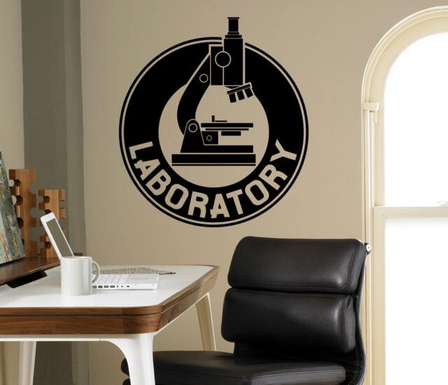 Laboratory Wall Decal Vinyl Sticker Chemistry Microscope Art Decor Home ...
