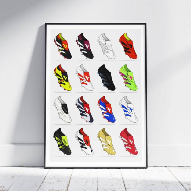Predator Football Boot Print Timeline - Kids Bedroom Poster Wall Art ...