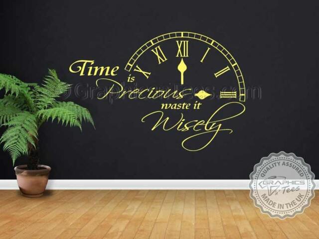 Time Is Precious Waste It Wisely, Inspirational Family Wall Sticker ...