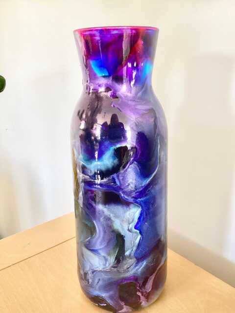 Magenta & Purple Marbled Medium Vase by Etsy | ufurnish.com