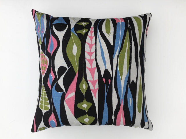 Bulbous Cushion Cover By Stig Lindberg For Ljungbergs, Black Green Pink ...