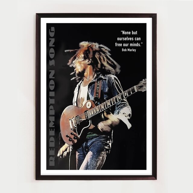 Bob Marley, Redemption Song, Unframed Song Lyric Print, Indie Rock ...