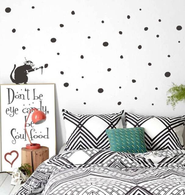 Hand Drawn Polka Dots Decals, Irregular Graffiti Dot Wall Stickers ...