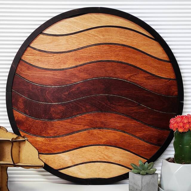 Wood Wall Round Decor Modern Hanging Geometric Art Home by Etsy ...