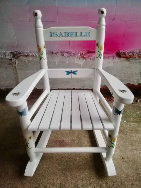 Personalised Children's Rocking Chair - Dragonfly Friends Theme Made To ...