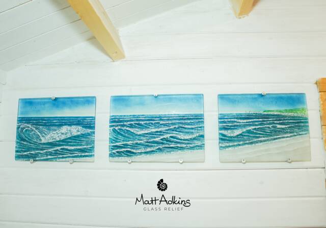 "Fused Glass Triptych Wall Art, 3 Wall Panels Left & Right Panels ...