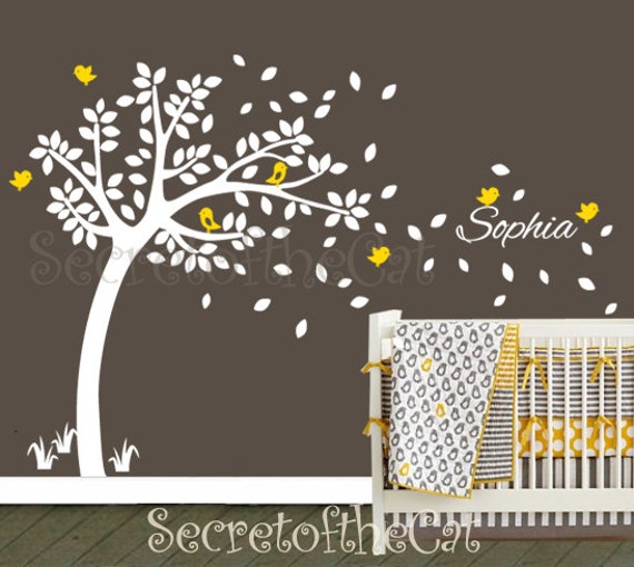 White Tree Wall Decal-Nursery Decal-Wall Decals Nursery - Nursery Decal ...