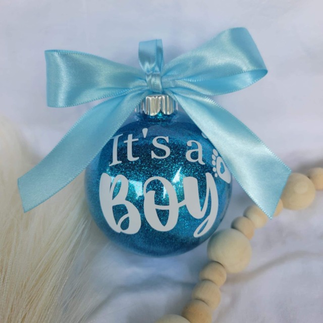 Gender Reveal Ornament, It's A Boy, Girl, Announcement, Personalized ...