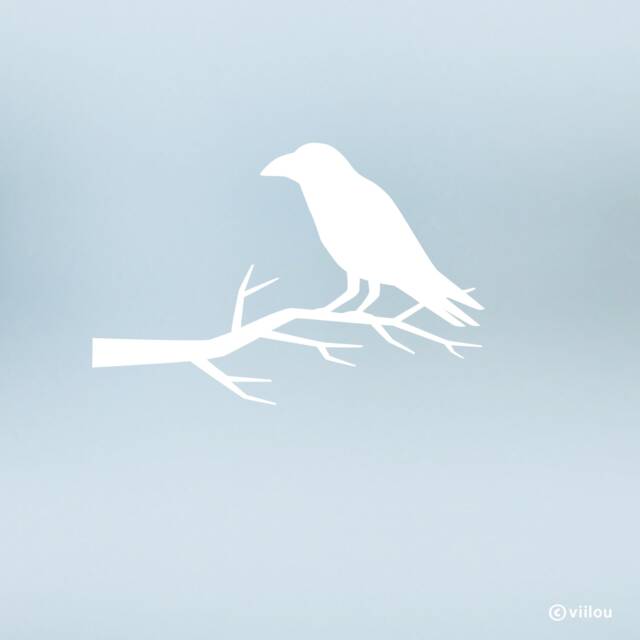 Raven Sticker Window Decals Translucent Pictures Silhouettes Decor ...