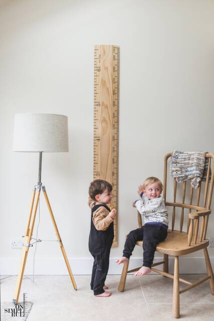Wooden Height Chart Ruler Natural Finish - Personalised Free UK ...