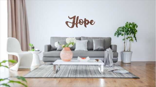 Hope Sign, Metal Word, Inspirational Wall Art, Cursive Word Farmhouse ...