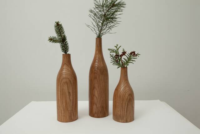 Handmade Wooden Vase Set Carved Wood Home Decor, Set Of 3 by Etsy ...