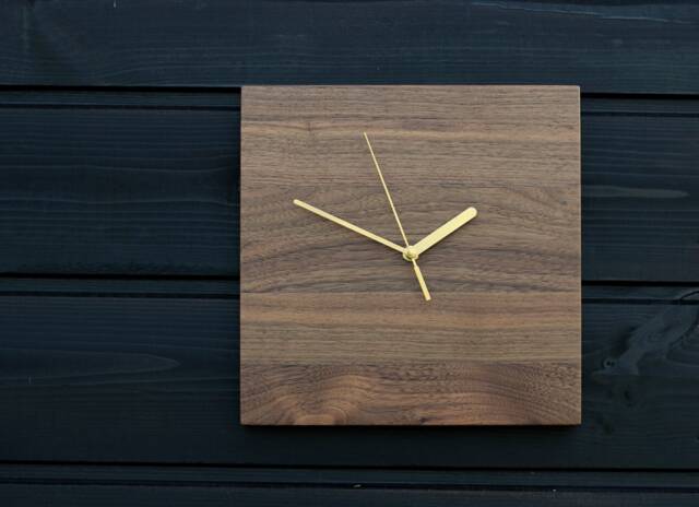 Walnut Wood Wall Clock. Silent Minimalist Timepiece For Modern Home ...