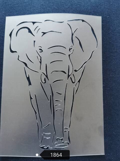 No1864 Elephant Stencil, Flexible, Reusable, 125Mic, Wall Decor, Home ...