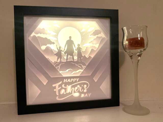 Father's Day Gift, Father Grandfather, Kids, Decorative Shadow Lightbox ...