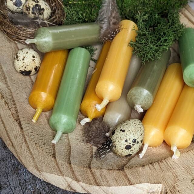 10 Mixed Short Dinner Candles - Spring Green & Yellow by Etsy ...