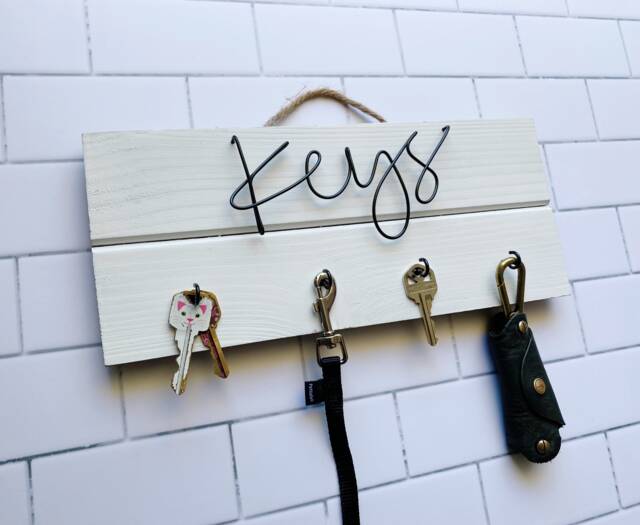 Wire Word Key Holder - 3D Keys Sign Words Modern Keyhook Keyholder by Etsy | ufurnish.com