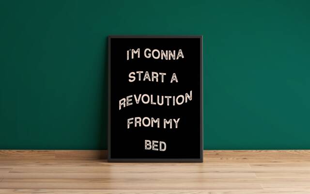 Oasis I'm Gonna Start A Revolution From My Bed, Art Print, Music Poster, Gallery Wall Art, Quote ...