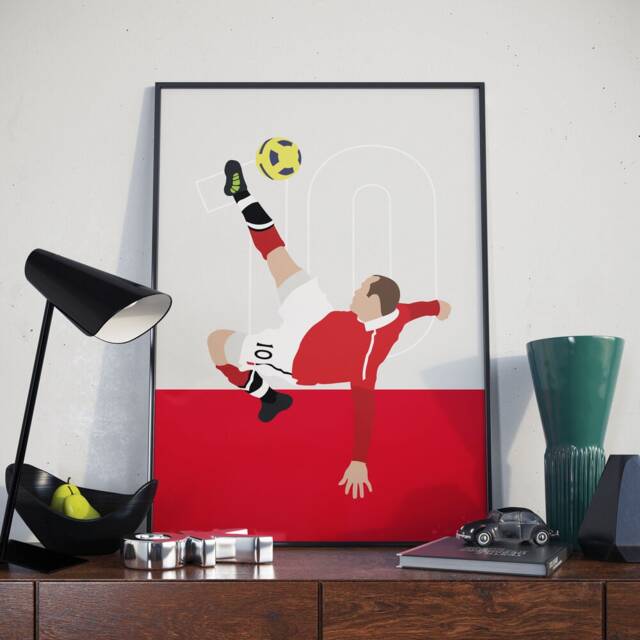 Wayne Rooney Man United Football Print by Etsy | ufurnish.com