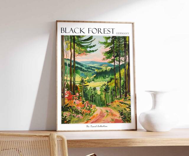 Black Forest Poster, Germany Travel Print, German Decor, Europe ...