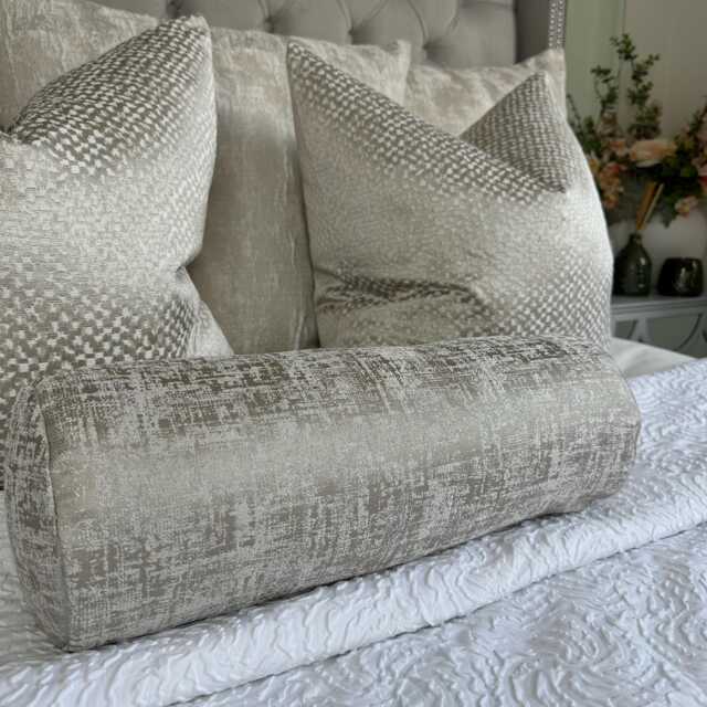 "Luxury Taupe Bolster Cushion, Scatter Bed Cushion 16"" X 6" by Etsy ...