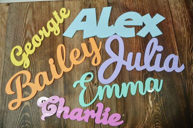Pastel Colour Personalised Wall Mount Name Sign Custom Art, Plaque ...