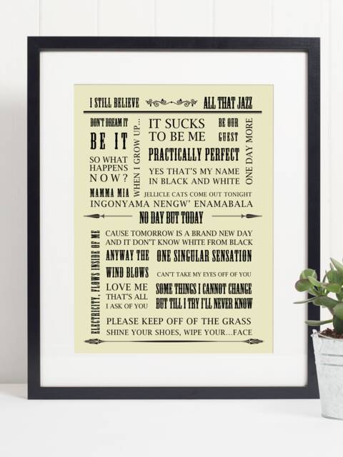Musicals Broadway West End Theatre Quote Art Print - Motivational ...