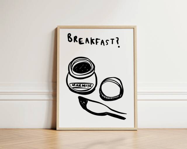 Marmite Print, Ink Bleed Style, Breakfast Poster, Kitchen Wall Art ...
