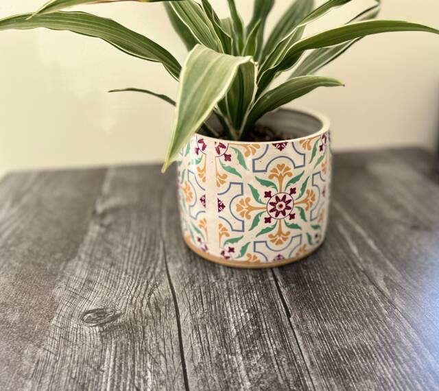 Handmade Ceramic Planter Arabesque Tile Design, Indoor Pottery Pot by ...