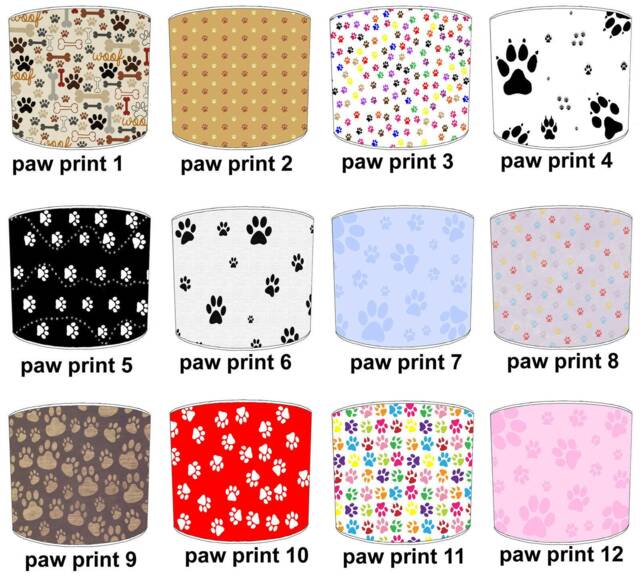 Cat Dog Paw Prints Drum Lampshade For Ceiling Light Pendant Table Lamp ...