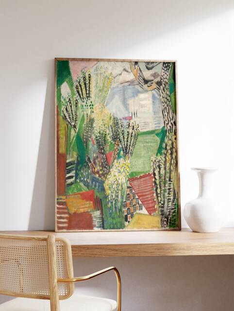 Oskar Moll Poster, Hauser Und Obstbaume, Fauvist Print, Expressionist ...
