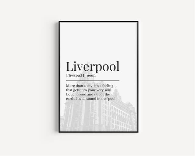 Liverpool Definition Print With Liver Building Background, For A ...