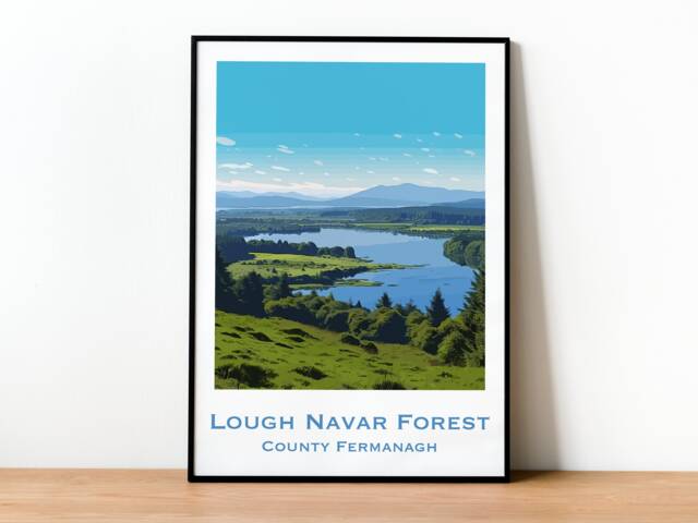 Customisable Lough Navar Forest Print - County Fermanagh Wall Art ...