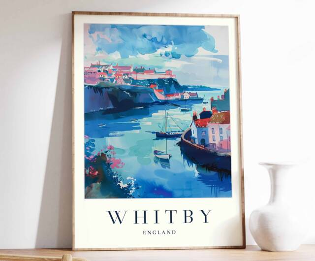 Whitby Travel Poster Coastal England Wall Art by Etsy | ufurnish.com