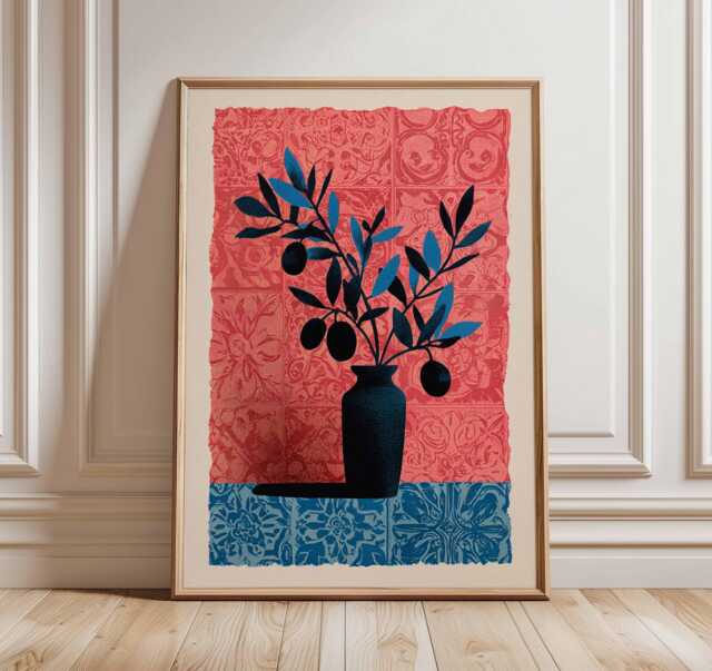 Olive Branch Poster, Mediterranean Wall Art, Modern Botanical Print ...