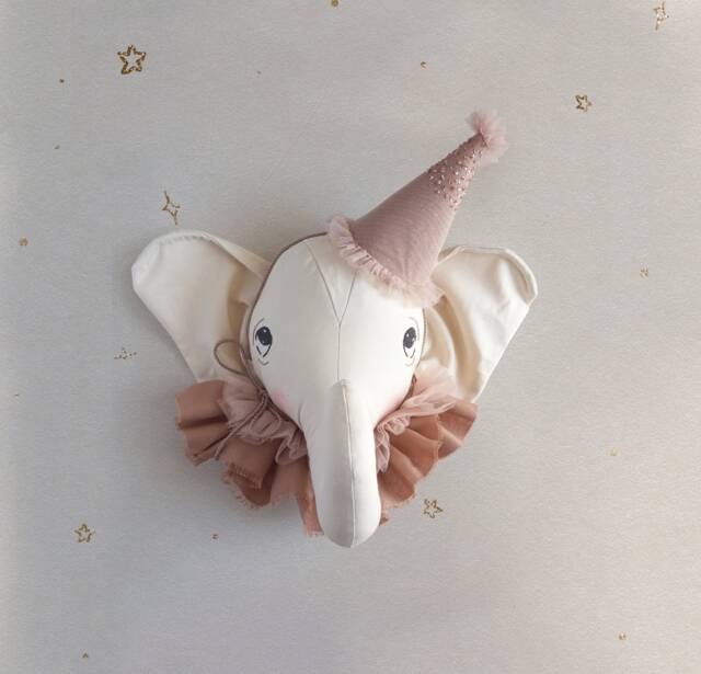 stuffed Elephant Head Wall Mount Safari Nursery Decor by Etsy ...