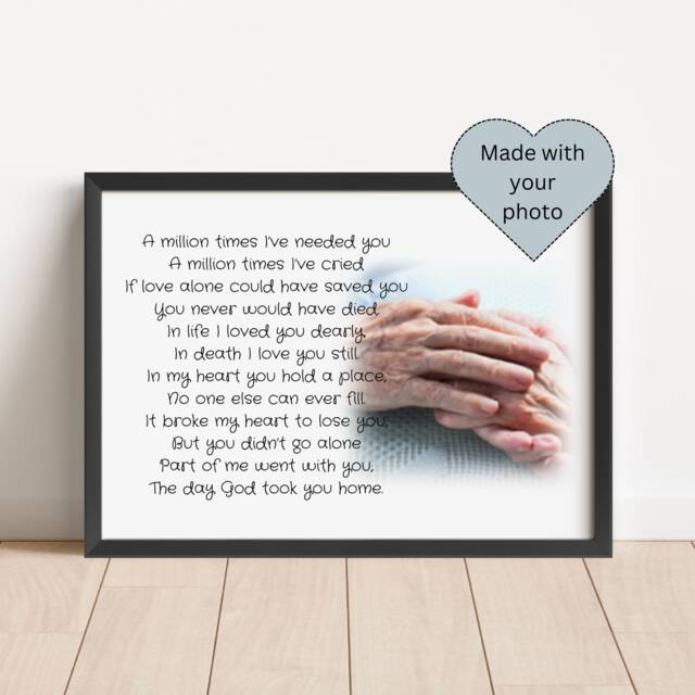 Personalized Memorial Photo Framed Print Remembrance Poem Sympathy Gift ...