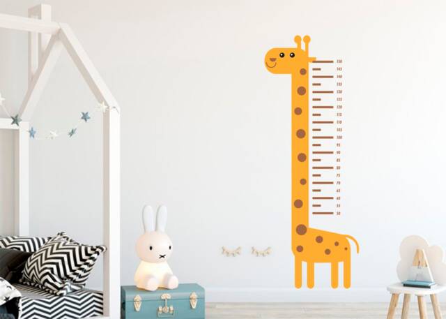 Growth Chart Decal, Giraffe Height Wall Animal Ruler, Kids Room Decor ...