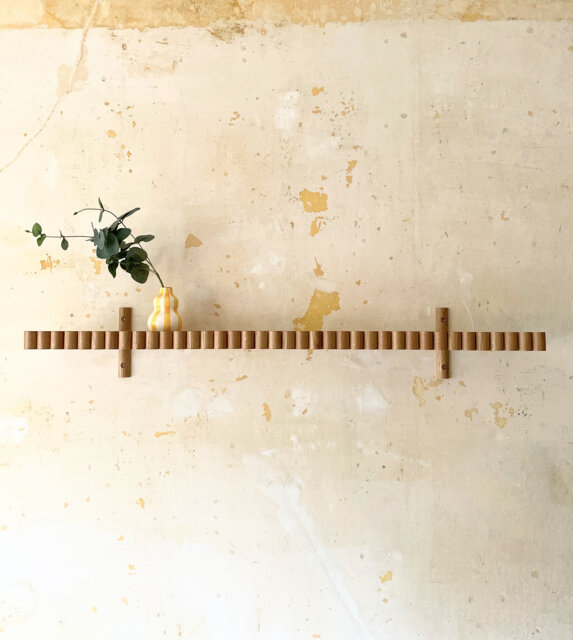 Scalloped Oak Wall Shelf - Art Deco Floating Scandi Picture Ledge ...