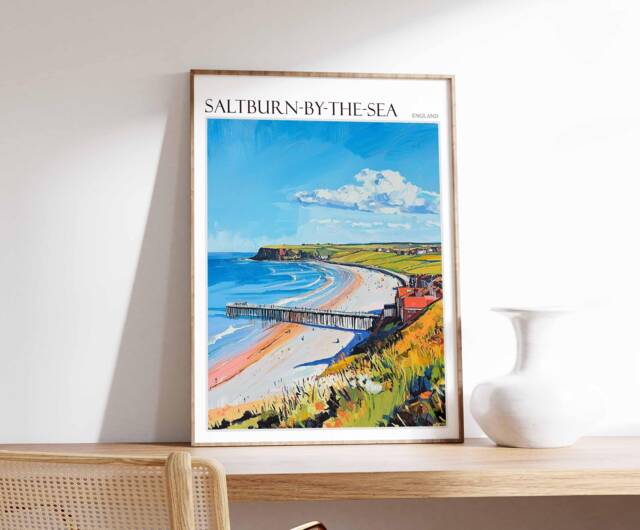 Saltburn-By-The-Sea Poster, UK Travel Coastal Wall Art, British Home ...