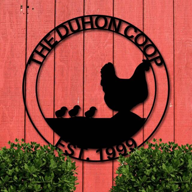 Personalized Chicken Coop Sign, Custom Hen House Metal Our Little Sign ...