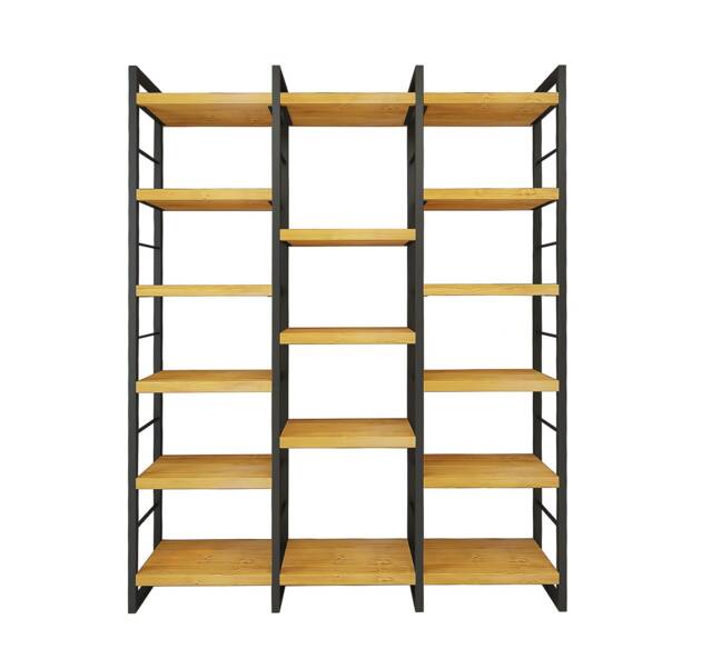Industrial Design Bookshelf - Rhythm , Solid Wood Bookcase With Metal ...