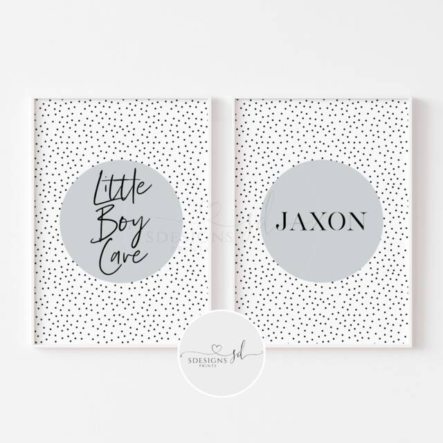 Boys Bedroom Set Of 2 Prints - Little Boy Cave Wall Art Quotes For ...