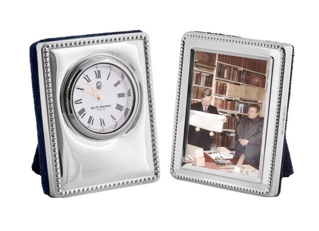 Miniature Clock & Frame Set 925 Sterling Silver English Hallmarks By ...