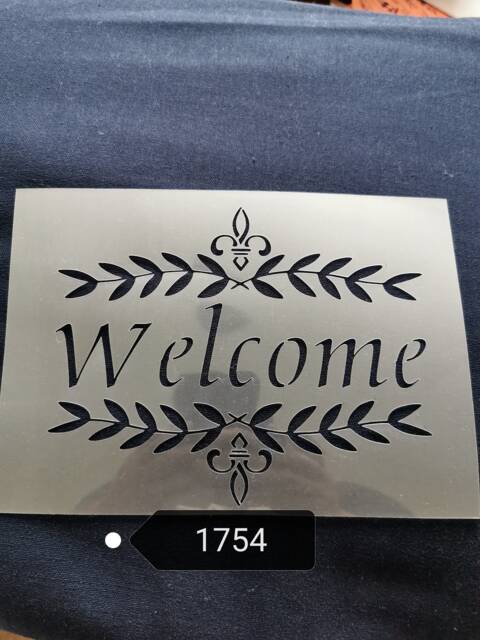 No1754 Welcome Sign Stencil, Flexible, Reusable, 125Mic, Wall, Home Decor, Furniture Painting ...