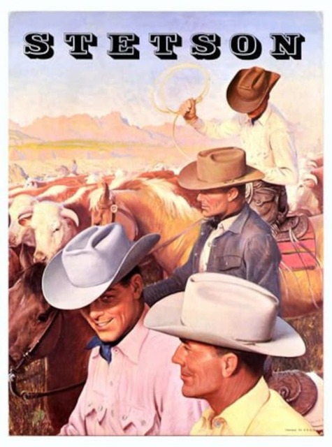 Vintage Stetson Cowboy Hat Advertisement Poster A3/A4 by Etsy ...