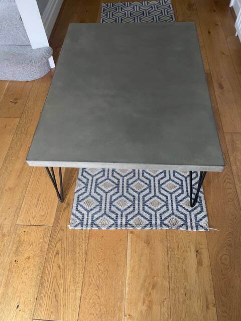 Concrete Coffee Table, Rectangle Shaped Table in Cool Grey, Indoor ...