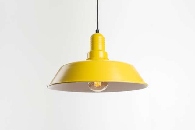 Emil Ceiling Pendant Lamp - Yellow Retro Loft Industrial Minimalist by ...