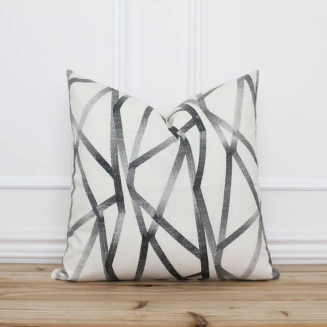 Black Line Geometric Pillow Cover Modern Throw Farmhouse Traditional ...