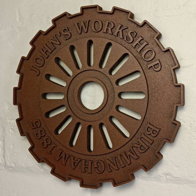 Personalised Antique Industrial Rusty Cog Inspired Sign/Cast Iron Style ...
